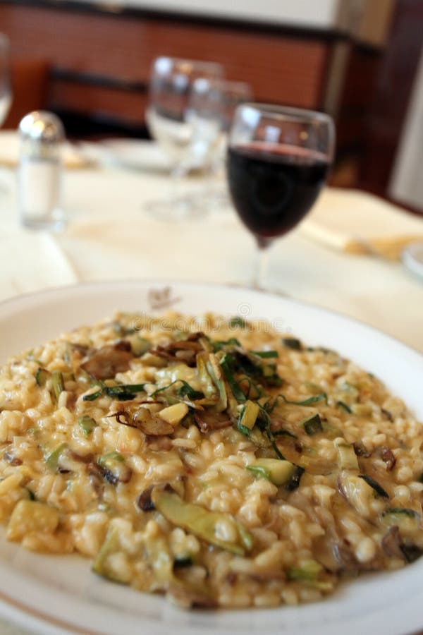 Risotto and red wine stock image. Image of fresh, city - 251488263