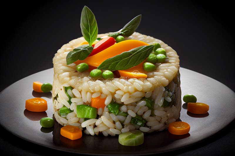 Risotto Rice Dish with Vegetables. AI Generated Stock Illustration ...