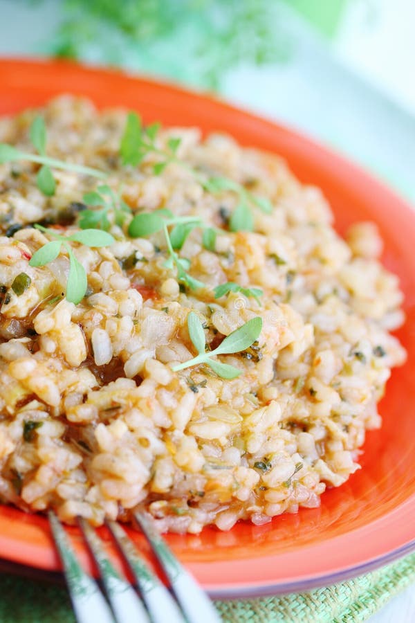 Risotto with salad stock image. Image of fruits, garlic - 31523149