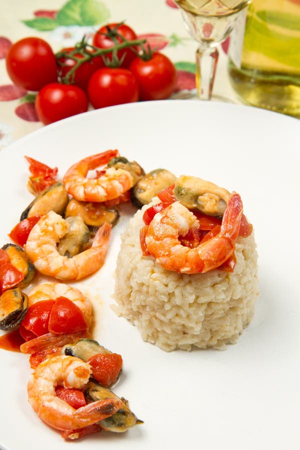 Risotto with seafood stock photo. Image of mussels, fish - 22731240