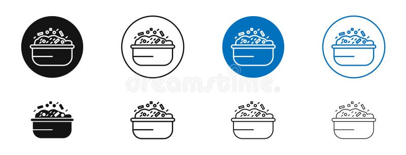 Risotto Thin Line Vector Icon Set Stock Vector - Illustration of green ...