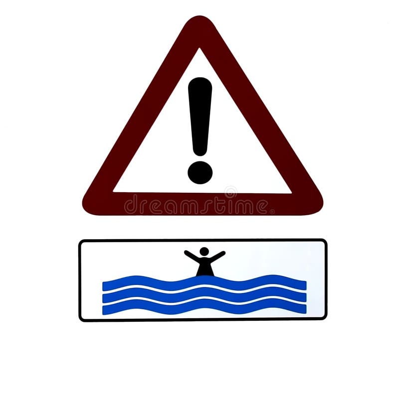 Le Danger De Noyer Le Signe, Avec Une Silhouette D'homme Tombe Dans L ...