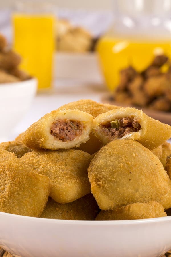 Rissole - Meat Rissole Served With Chili Sauce. Stock Photo - Image of ...