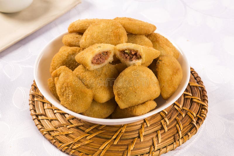 Rissole - Meat Rissole Served with Chili Sauce. Stock Photo - Image of ...