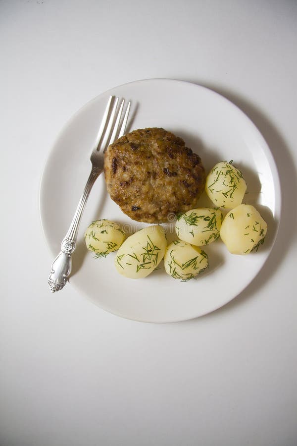 Rissoles with potato stock photo. Image of plate, fried - 62000582