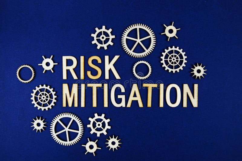 Risk Mitigation Alphabet Letters with Gears Element on Navy Blue ...