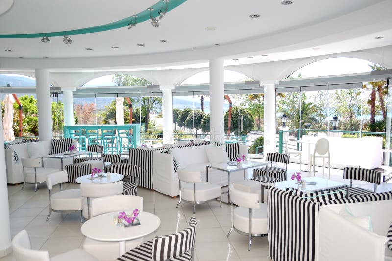 Ristorante Moderno All'albergo Di Lusso Fotografia Stock - Immagine di ...