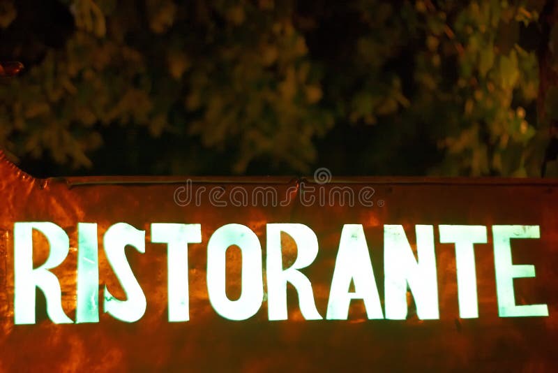 A ristorante sign on metal stock image. Image of sign - 20757455