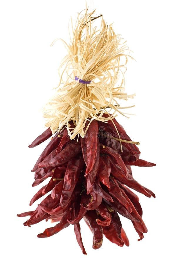 Cierre Rojo De Ristra Del Chile Para Arriba Foto de archivo - Imagen de ...