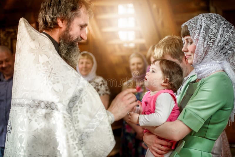 Rite of Infant Baptism in the Orthodox Church Editorial Photography ...