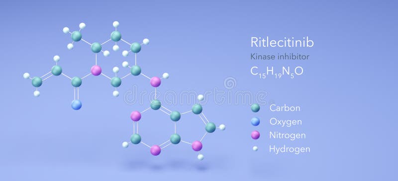Ritlecitinib Molecular Structure 3d, Flat Model, Kinase Inhibitor ...
