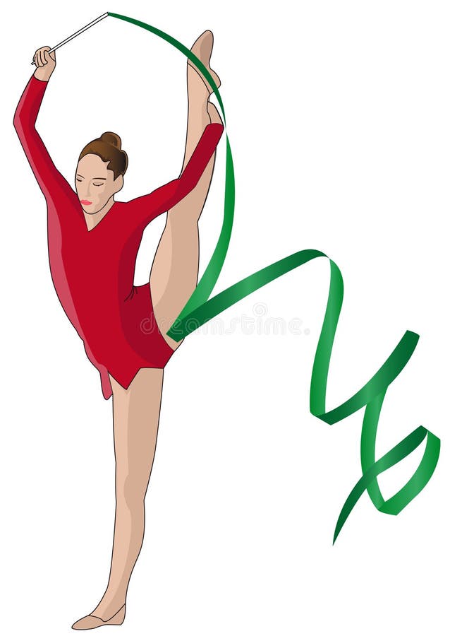 Ritmische Gymnastiek- Van De Oefening Vector Illustratie - Illustration ...