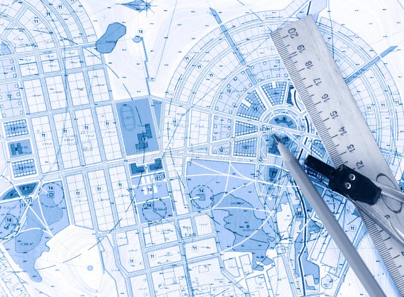 Arkitekturdesign: Ritningplan - Illustration Av En Planändring ...