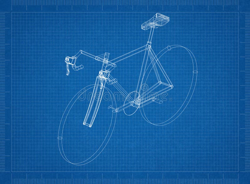 Ritning för cykel 3D stock illustrationer. Illustration av teckning ...