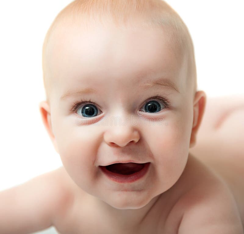 Ritratto Del Neonato Su Bianco Immagine Stock - Immagine di neonato ...