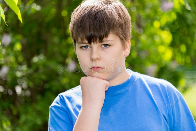 Ritratto Del Ragazzo Di Circa 12 Anni in Parco Immagine Stock ...