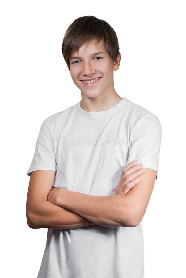 Ritratto Del Ragazzo Isolato Su Bianco Immagine Stock - Immagine di ...