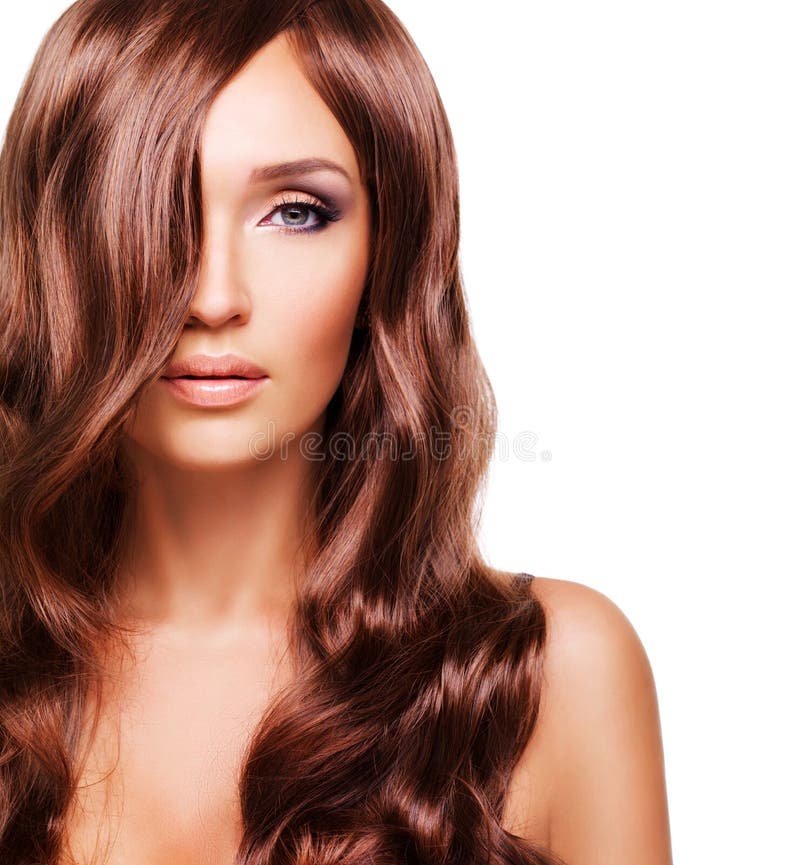 Ritratto Di Bella Donna Sexy Con I Capelli Rossi Lunghi Fotografia
