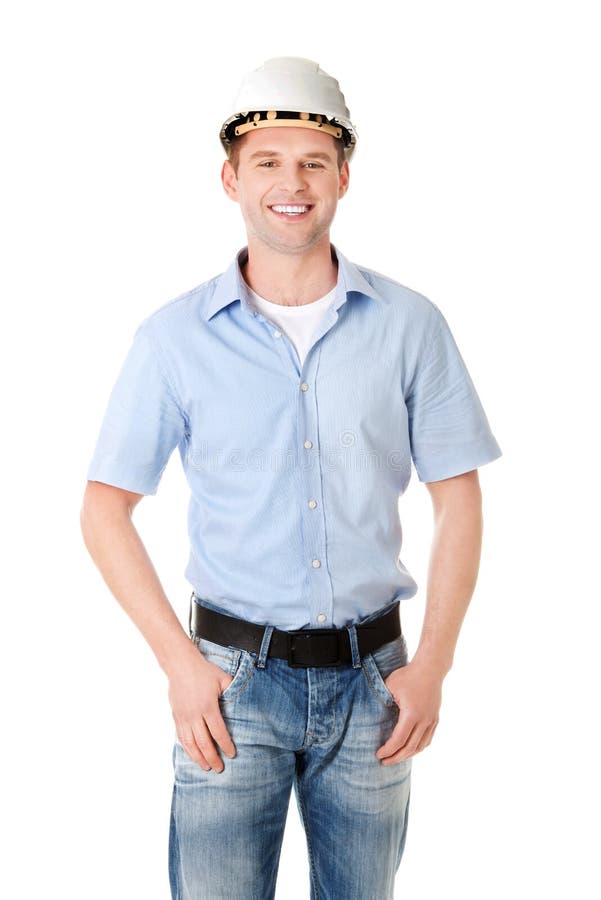 Ritratto Di Un Ingegnere Bello Fotografia Stock - Immagine di duro ...