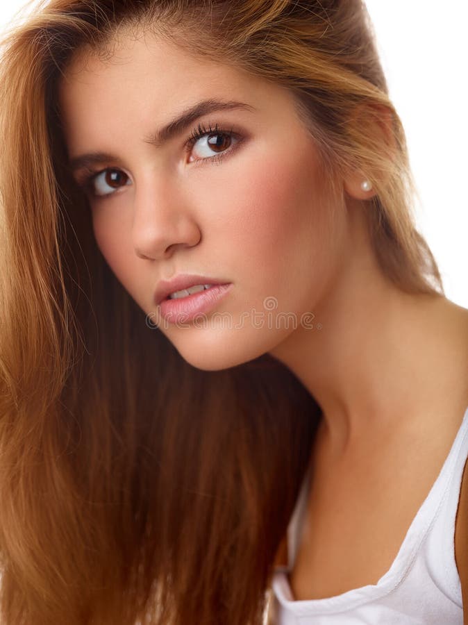 Ritratto Semplice Di Bella Ragazza Immagine Stock - Immagine di ...