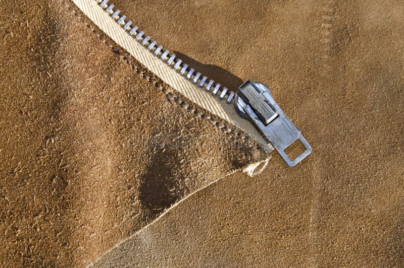 Ritssluiting Op De Oude Kloofjes Van Het Leer Stock Foto - Image of ...