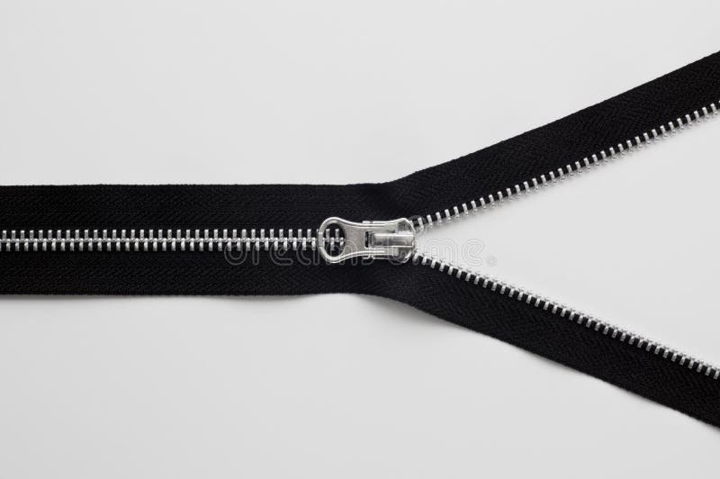 Ritssluiting Op Witte Achtergrond. Stock Foto - Image of metaal ...