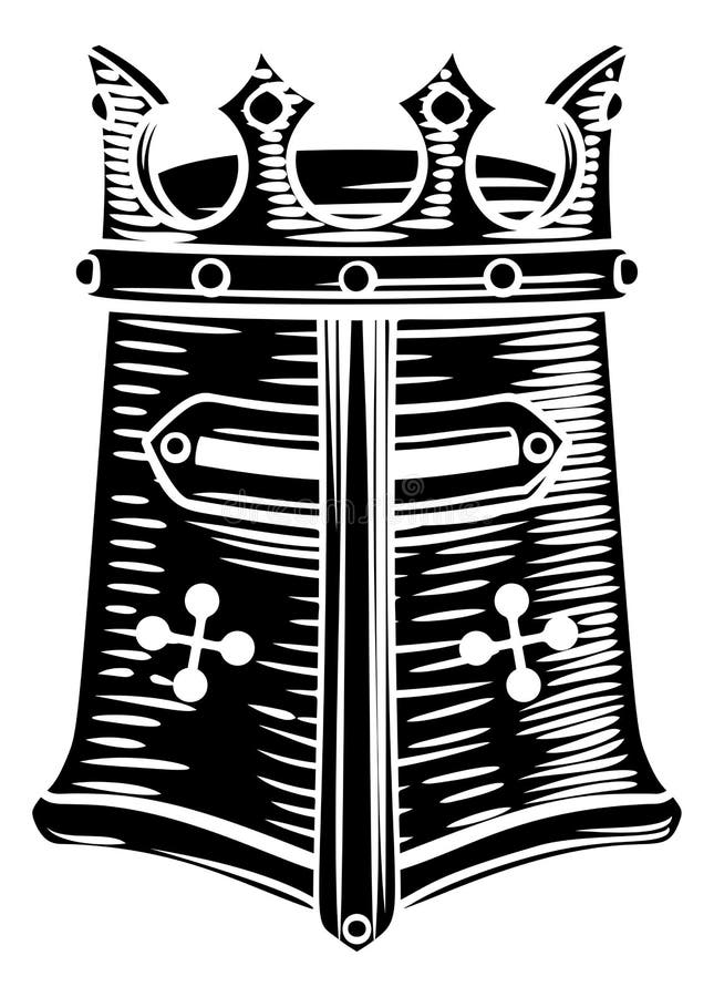 Ritter Helmet Und Gekreuzte Klingen-Illustration Vektor Abbildung ...