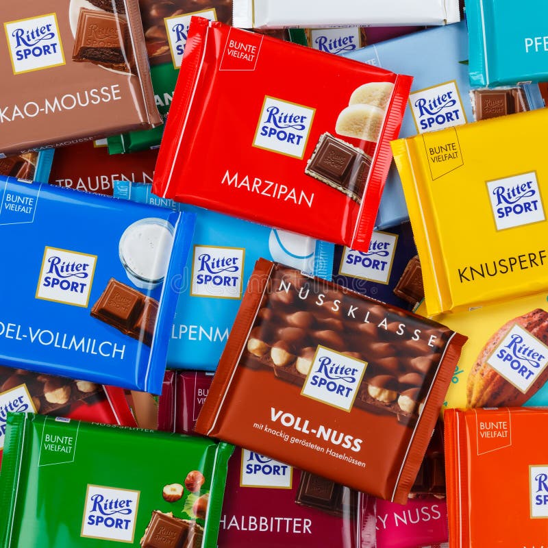 Ritter Sport Chocolate Chocolates Different Types Variety Background ...