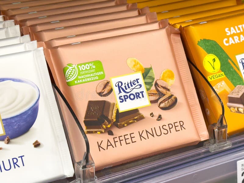 Ritter Sport Kaffee Knusper Chocolate Bar on Display in Store Editorial ...