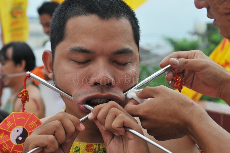 Ritual Piercing at the Nine Emperor Gods Festival Editorial Photography ...