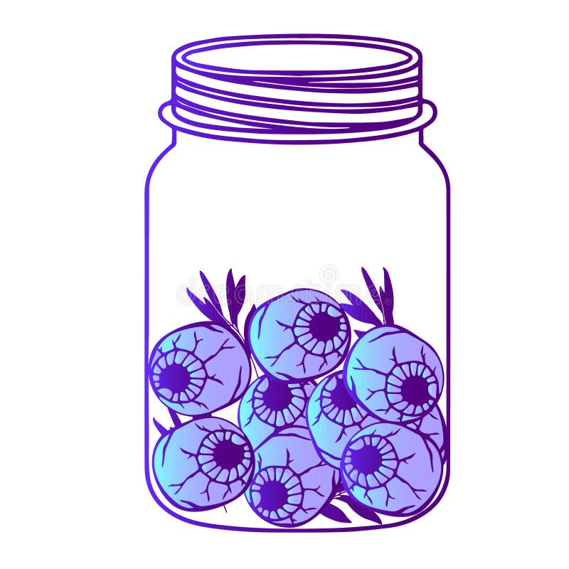 Ritual Witchcraft Jar with Eyes for Spells Halloween Vector ...