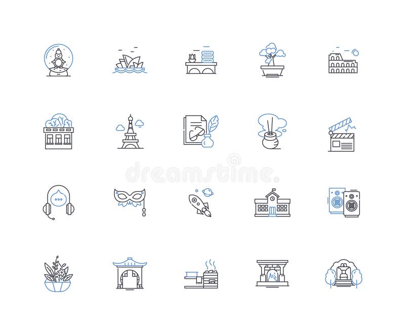 Rituals Line Icons Collection. Ceremonial, Devotion, Symbolism ...