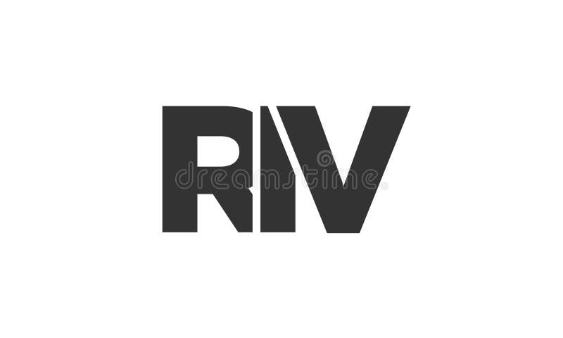 RIV Logo Design Template with Strong and Modern Bold Text. Initial ...