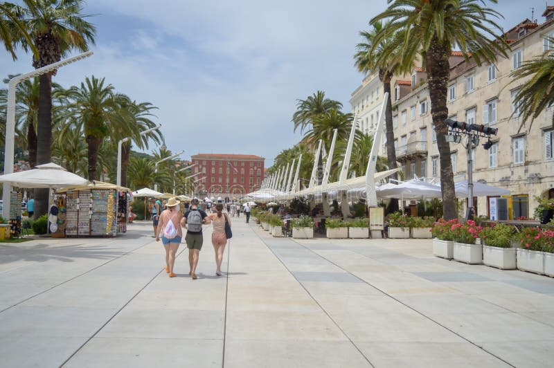 The Riva Promenade in Port of Split, Croatia on June 15, 2019 ...