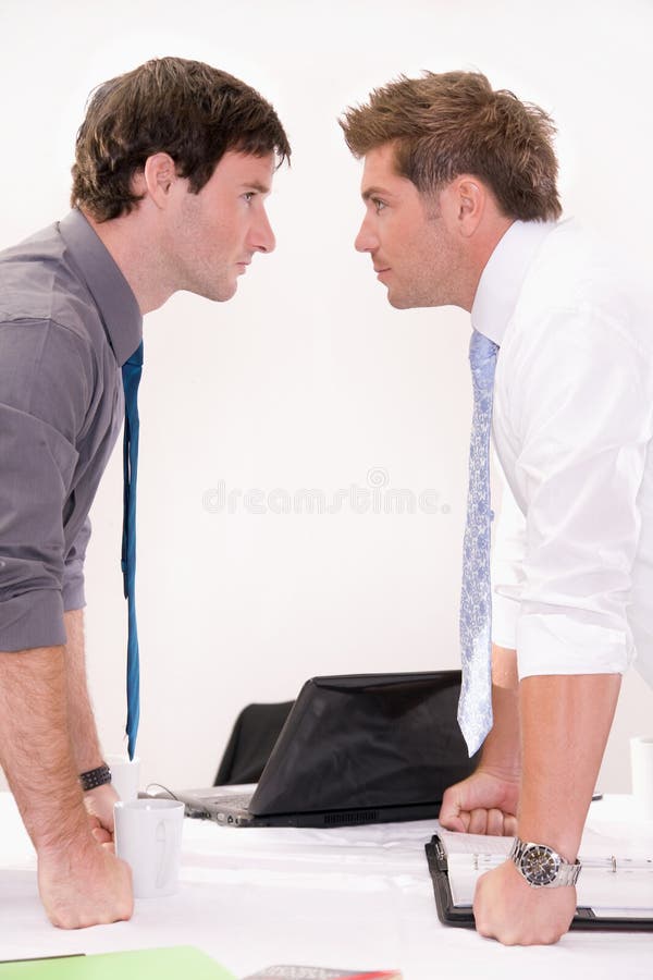 Rivalry between Two Workers Stock Photo - Image of arguing ...