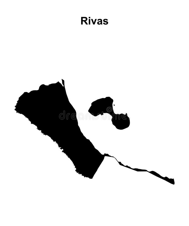Rivas outline map stock vector. Illustration of blank - 360613854