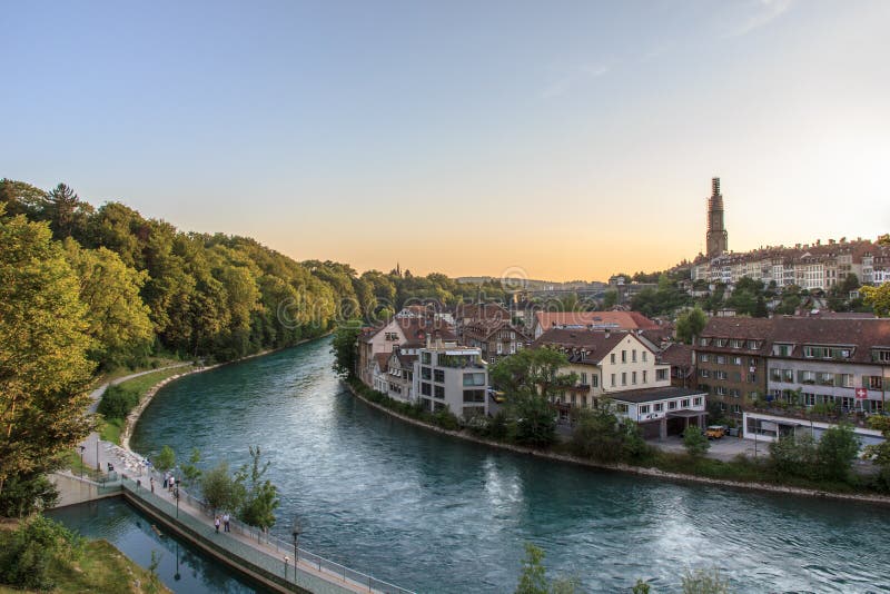 River Aar, Bern, Switzerland Stock Image - Image of embankment ...