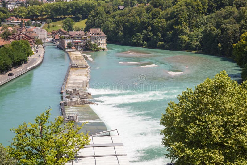 River Aar, Bern, Switzerland Stock Image - Image of embankment ...