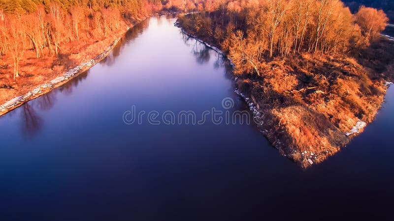 River from above stock image. Image of baltic, sunset - 67067825