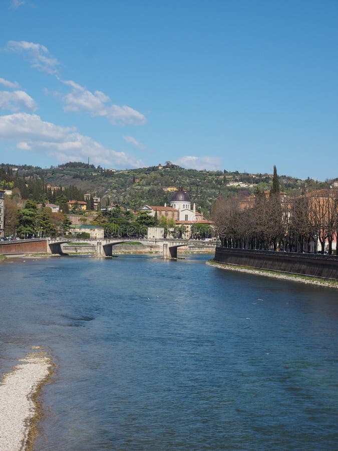 River Adige in Verona stock image. Image of european - 143699915