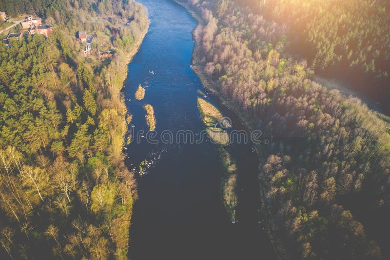 River aerial top view stock image. Image of rural, river - 152402223