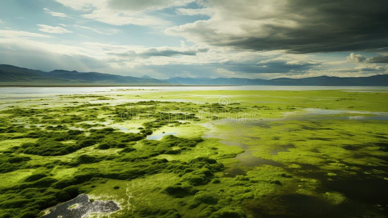 River algae bloom stock illustration. Illustration of thick - 324885417