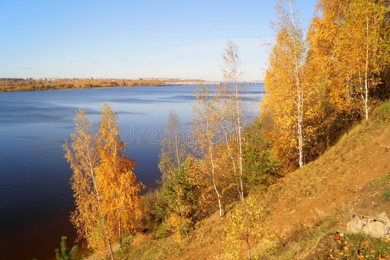 River with autumn trees stock photo. Image of lake, lakereflection ...
