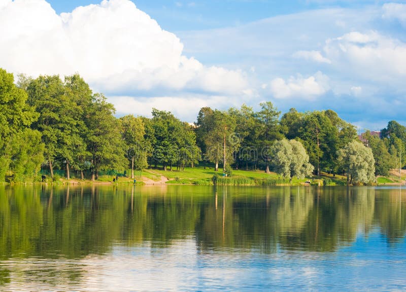 River bank stock image. Image of clouds, forest, bright - 9497697