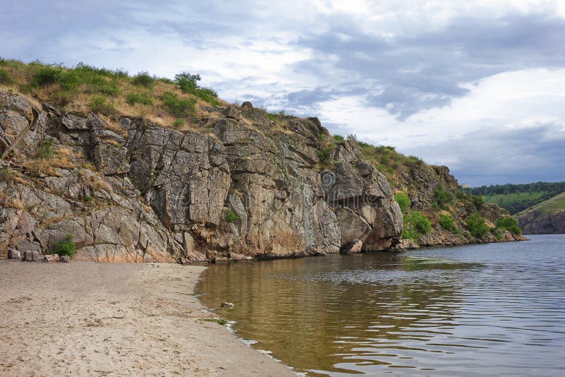 The river bank stock image. Image of grass, green, rock - 167682345