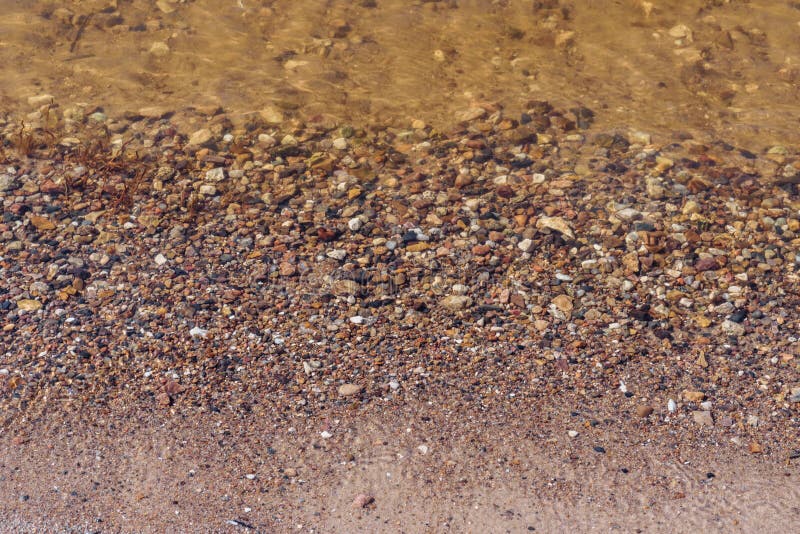 .river Bank Close Up Water Sand Stones Stock Photo - Image of detail ...
