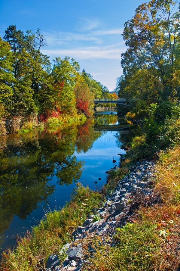 River bank in the Fall stock image. Image of river, lovely - 45524635