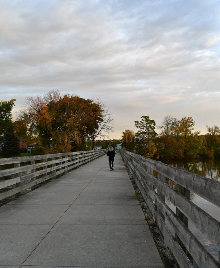 River Bank on a Fall Morning Stock Photo - Image of pier, trees: 81874984