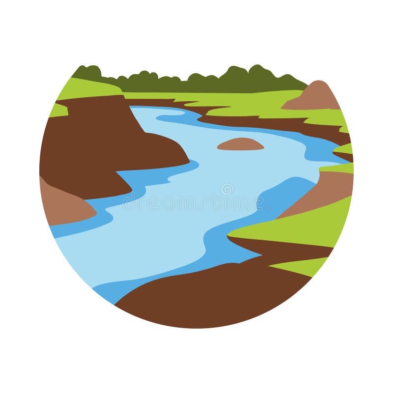 River bank flow stock illustration. Illustration of outdoor - 370010633