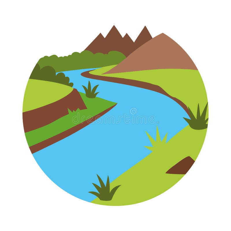 River bank mountains stock vector. Illustration of valley - 370011107